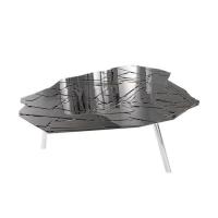 China Luxurious Mosaic Glass Coffee Table Stainless Steel Edge Designer Style for sale