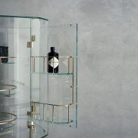 China Glass Display Cabinet Double Door Storage Function Sideboard Stainless Steel for sale