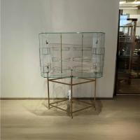 China Glass Display Cabinet Double Door Storage Function Sideboard Stainless Steel for sale