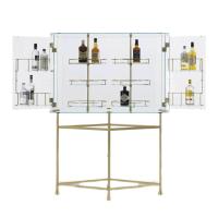China Glass Display Cabinet Double Door Storage Function Sideboard Stainless Steel for sale