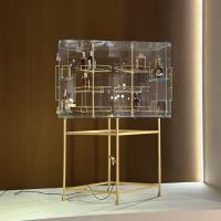 China Glass Display Cabinet Double Door Storage Function Sideboard Stainless Steel for sale