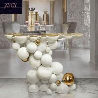 China Foam Styling Console Table Modern Luxury Villa High Performance Black White Gold Bubble for sale