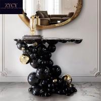 China Foam Styling Console Table Modern Luxury Villa High Performance Black White Gold Bubble for sale