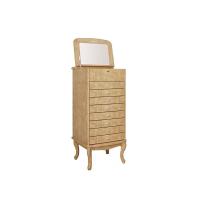 China Solid Wood Mirror Storage Lockable Jewelry Cabinet Italian High End Style for sale