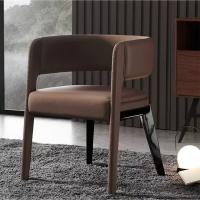 China Stainless Steel Designer Dining Chair Wooden Leather Leisure Modern for Home for sale