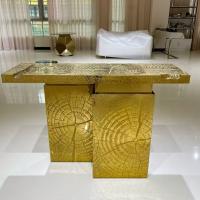 China Marble Console Table Gold Metal Base Entryway Living Room Hallway Decorative Accent for sale