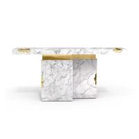 China Marble Console Table Gold Metal Base Entryway Living Room Hallway Decorative Accent for sale