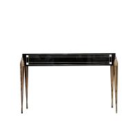 China Bespoke Solid Wood Decorative Console Table Lacquered Finish Pure Copper Legs Modern for sale