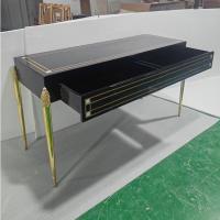 China Bespoke Solid Wood Decorative Console Table Lacquered Finish Pure Copper Legs Modern for sale