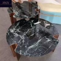 China Stainless Steel Marble Light Luxury Coffee Table For Living Room Tea Table for sale