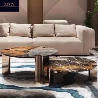 China Stainless Steel Marble Light Luxury Coffee Table For Living Room Tea Table for sale