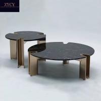 China Stainless Steel Marble Light Luxury Coffee Table For Living Room Tea Table for sale