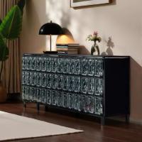 China Crystal Storage Cabinet High End Custom Designer Solid Wood Light Luxury Entryway Sideboard for sale