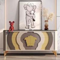 China Entrance Cabinet Italian Style Solid Wood Light Luxury Modern Sideboard for High End Living Room for sale