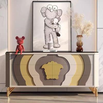 China Entrance Cabinet Italian Style Solid Wood Light Luxury Modern Sideboard for High End Living Room for sale
