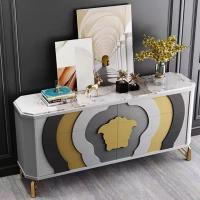 China Entrance Cabinet Italian Style Solid Wood Light Luxury Modern Sideboard for High End Living Room for sale