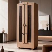 China Modern Safe Jewelry Cabinet Stainless Steel Leather Lock Password Italian Style Design for sale