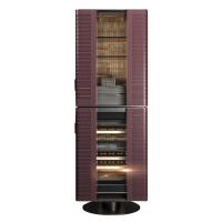 China Vertical Pattern Glass Door Display Cabinet Rotating Floor Standing Storage for sale