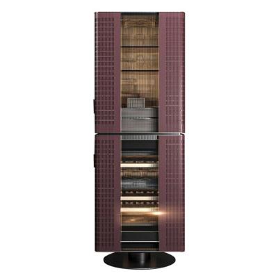 China Vertical Pattern Glass Door Display Cabinet Rotating Floor Standing Storage for sale