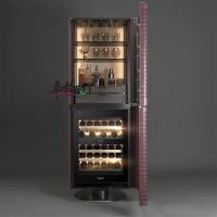 China Vertical Pattern Glass Door Display Cabinet Rotating Floor Standing Storage for sale