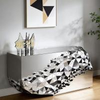 China Geometric Sectioned Solid Wood Dining Sideboard Living Room Entry Storage Art Designer Style for sale