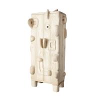 China Villa Hotel Light Luxury Solid Wood Wine Cabinet with 3 Shelves Double Swing Doors for sale