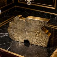 China Shaped Movable Porch Table Italian Stainless Steel Engraved Luxury Villa Tree Root Corridor for sale