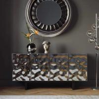 China Mirrored Four Door Solid Wood Sideboard Italian Style Modern Light Luxury Living Room Storage for sale