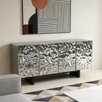 China Mirrored Four Door Solid Wood Sideboard Italian Style Modern Light Luxury Living Room Storage for sale
