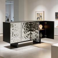 China Mirrored Four Door Solid Wood Sideboard Italian Style Modern Light Luxury Living Room Storage for sale
