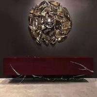 China Italian Light Luxury Sideboard TV Cabinet Solid Wood Metal Legs Baking Finish for sale