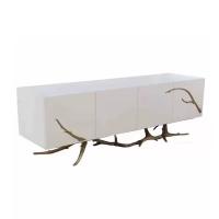 China Italian Light Luxury Sideboard TV Cabinet Solid Wood Metal Legs Baking Finish for sale