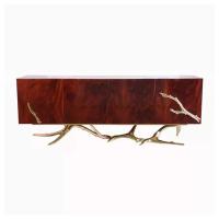 China Italian Light Luxury Sideboard TV Cabinet Solid Wood Metal Legs Baking Finish for sale