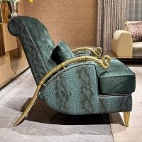 China Reclining Sofa Chair Green Snake Design Velvet Pure Copper Legs for Living Room Bedroom for sale