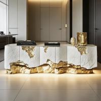 China Multi Purpose Storage Cabinet Modern Light Luxury MDF Solid Wood Sideboard for Hotel Living Room for sale