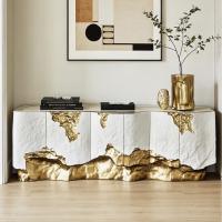 China Multi Purpose Storage Cabinet Modern Light Luxury MDF Solid Wood Sideboard for Hotel Living Room for sale