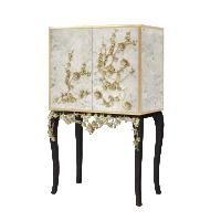 China Three Dimensional Copper Wine Cabinet Wooden Artistic Dining Side Cabinet for sale