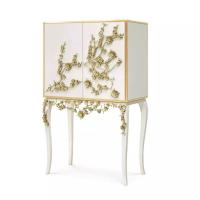 China Three Dimensional Copper Wine Cabinet Wooden Artistic Dining Side Cabinet for sale