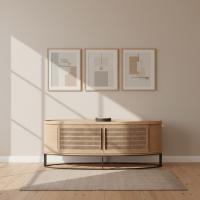 China Rotating TV Stand Rolling Drawer Sideboard Italian Minimalist Modern Wood Panel for Living Room Hotel for sale