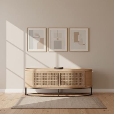 China Rotating TV Stand Rolling Drawer Sideboard Italian Minimalist Modern Wood Panel for Living Room Hotel for sale