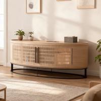 China Rotating TV Stand Rolling Drawer Sideboard Italian Minimalist Modern Wood Panel for Living Room Hotel for sale