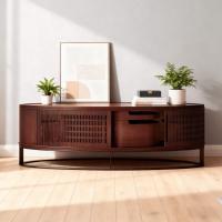 China Rotating TV Stand Rolling Drawer Sideboard Italian Minimalist Modern Wood Panel for Living Room Hotel for sale