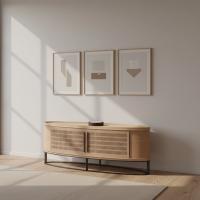 China Rotating TV Stand Rolling Drawer Sideboard Italian Minimalist Modern Wood Panel for Living Room Hotel for sale