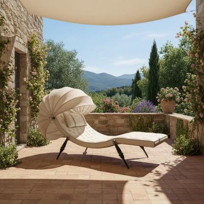 China Italian Leather Stainless Steel Chaise Lounge Recliner Designer Modern Outdoor Leisure for Home for sale
