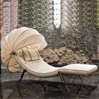 China Italian Leather Stainless Steel Chaise Lounge Recliner Designer Modern Outdoor Leisure for Home for sale