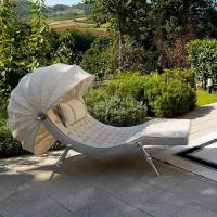 China Italian Leather Stainless Steel Chaise Lounge Recliner Designer Modern Outdoor Leisure for Home for sale
