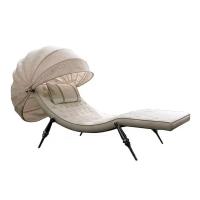 China Italian Leather Stainless Steel Chaise Lounge Recliner Designer Modern Outdoor Leisure for Home for sale