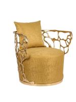 China Fine Copper Durable Velvet Sofa Chair Creative Leisure Metal Design for Home for sale