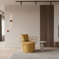 China Fine Copper Durable Velvet Sofa Chair Creative Leisure Metal Design for Home for sale