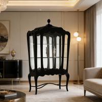 China Solid Wood Wine Cabinet Tempered Glass Door Modern Creative Display Storage for sale